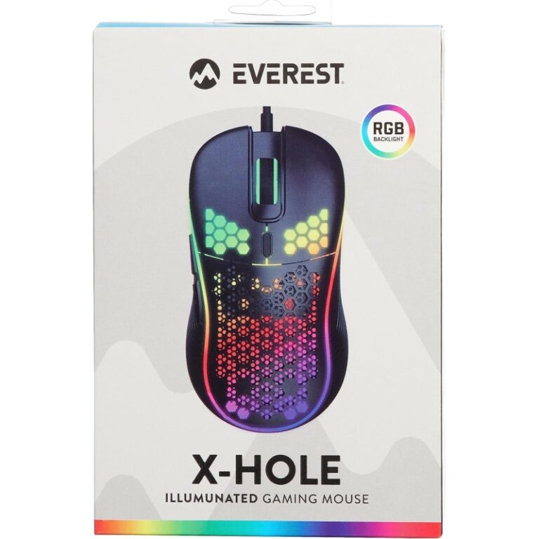 Everest SM-G66 X-HOLE Usb Black 7D Optical 8000dpi LED Light Gaming ...
