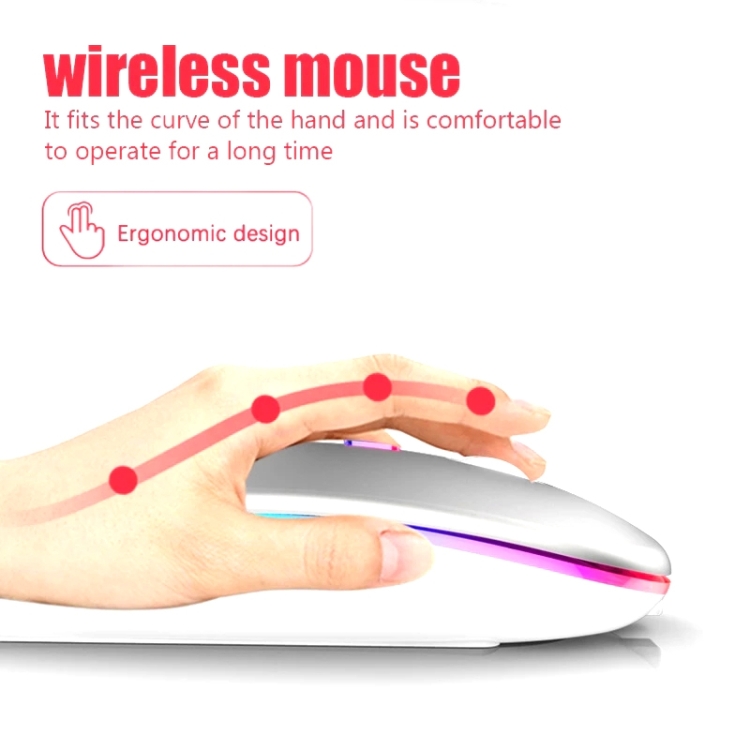 3 Keys RGB Backlit Silent Bluetooth Wireless Dual Mode Mouse (Rose Gold ...