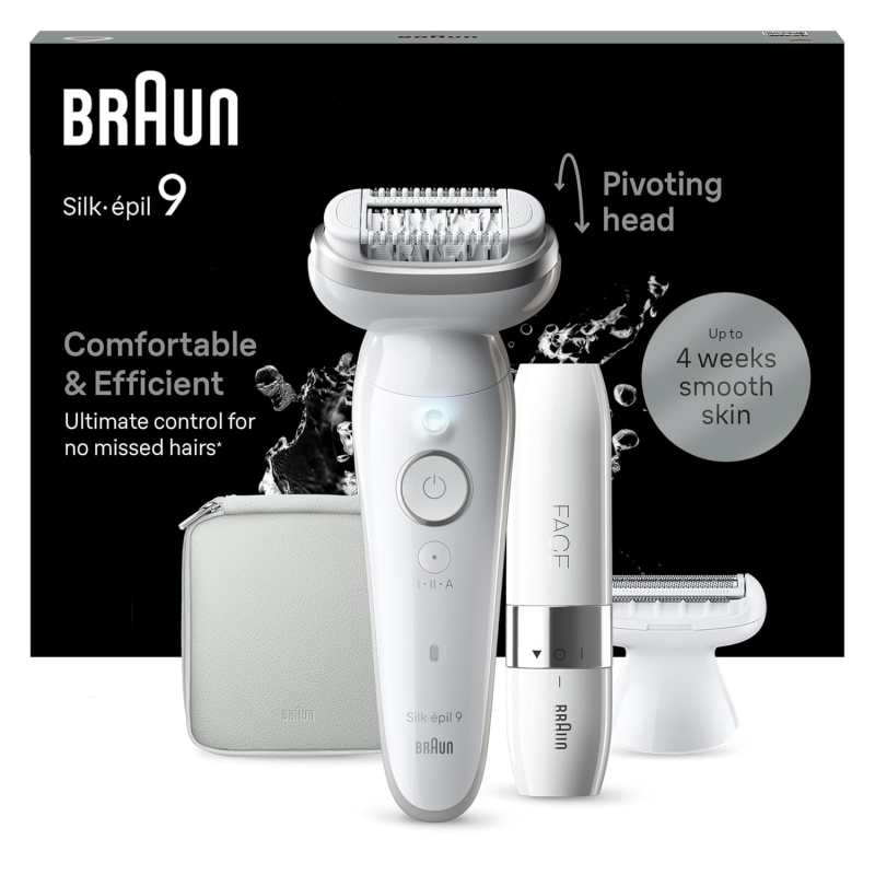 Braun Silk-épil 9, 9-341, Epilator, White/Silver – Total Tec