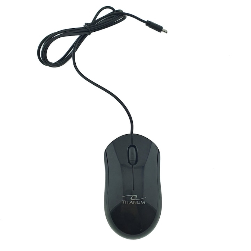 Wired optical mouse with USB-C connector Black – Total Tec