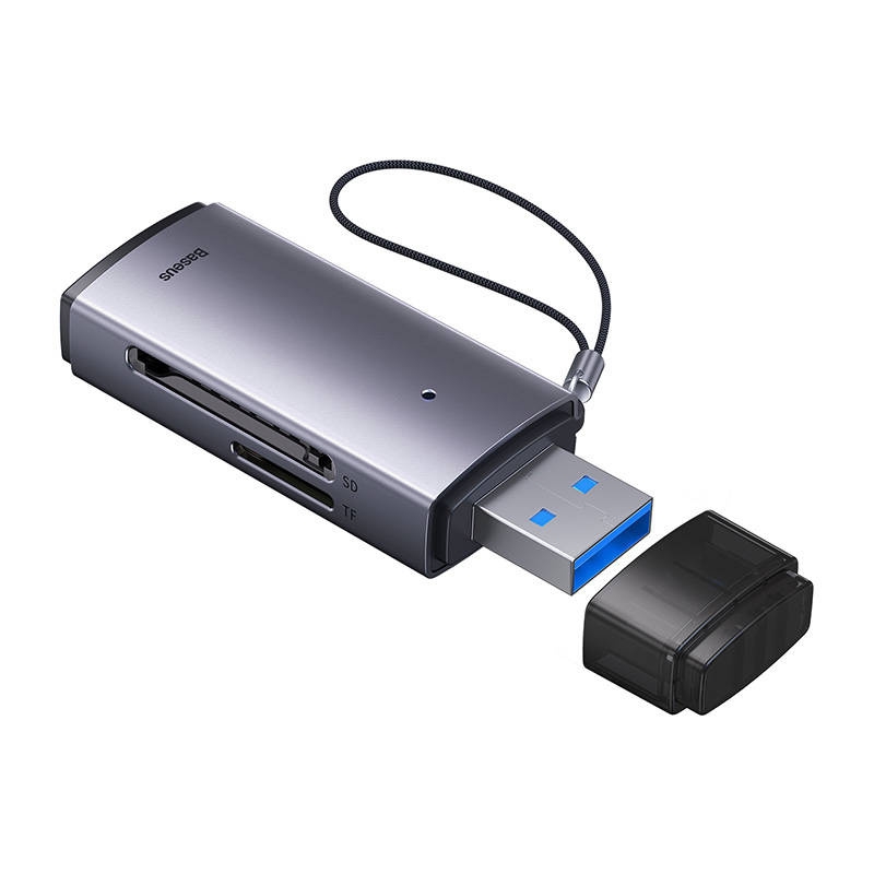 Baseus Lite Series SD/TF memory card reader, USB (gray) – Total Tec